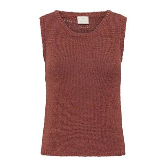 Kaffe Haut Tricot&eacute; Sans Manches - Femme - Tops - Rouge - Taille: 42 FR