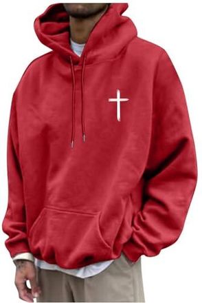 Generic Sweat à capuche graphique « God Loves You » pour homme tendance vintage pull à capuche confortable lettre Jésus Christian pull à capuche automne perso