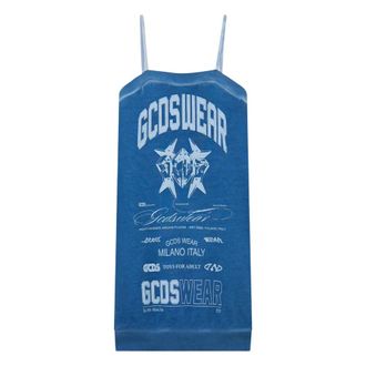 GCDS Tank Mini Kleid History - - Dresses - Damen - Blau - S