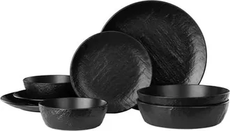 Navaris Service vaisselle en gres - Service de table complet 8 pièces pour 2 personnes avec 2x grande assiette plate 2x petite assiette plate 2x bol à pâtes 2