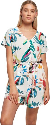 Urban Classics Damen Ladies Short Viscose Belt Jumpsuit whitesandfruity, 5XL