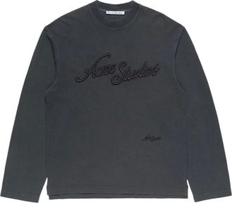 Acne Studios T-shirt &agrave; manches longues avec logo brod&eacute; - Femme - Tops - Noir - Taille: 38 FR