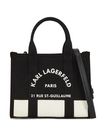 Karl Lagerfeld sac cabas en toile - Noir