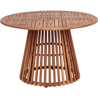 Beliani Beliani - Table de Salle &agrave; Manger dExt&eacute;rieur Ronde 120 cm en Bois dAcacia Clair Agello
