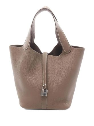 Herm&egrave;s sac cabas Picotin en cuir (2019) - Marron