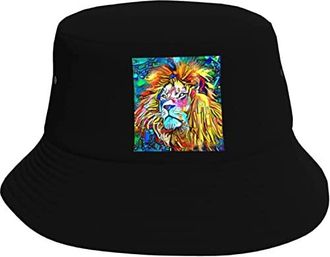 Generic Casual Chapeau Bob Lion Abstrait Chapeaux de Soleil de Plage Unisex Beach Sun Hat pour Femmes Hommes Camping