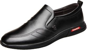 Generic Chaussures daffaires classiques en cuir pour homme sans lacets - Mocassins &agrave; enfiler - Bout uni - Chaussures plates basses - Chaussures d&eacute;contract&eacute;es 