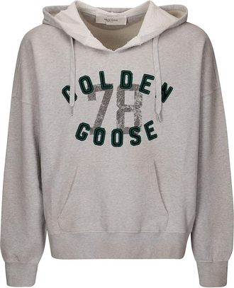 Golden Goose Hoodie mit Logo-Print - Grau