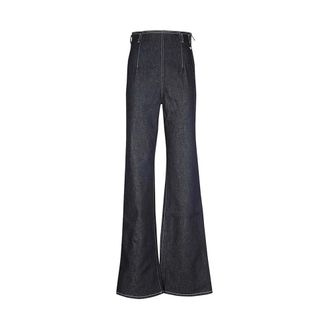 GCDS Wide-leg Jeans mit R&uuml;ckenausschnitt - - Jeans - Damen - Blau - W27