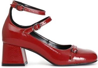 Caf&egrave;noir D&eacute;collet&eacute; Avec 3 Boucles Effet Verni, Pour Femme, Couleur Rouge, Taille 40