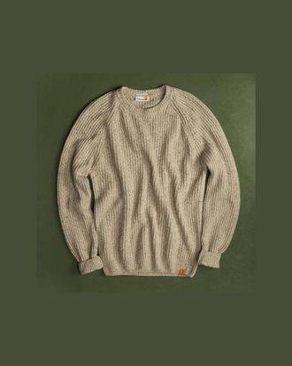 Timberland Rundhalspullover aus dickem Garn f&uuml;r Herren in Beige, Herren, Beige, Gr&ouml;&szlig;e