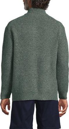 Lands End Cardigan mit Stehkragen, Herren, Größe:44-46 regular, Grün, by Lands End