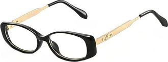 Generic Lunettes r&eacute;tro noires rectangulaires &agrave; verres transparents pour femme - Lunettes tendance unies pour un usage quotidien, le bureau et les sorties d&eacute;co