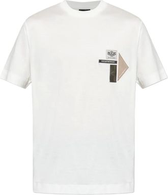 Emporio Armani t-shirt à patch logo - Blanc