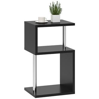 HOMCOM Table dappoint avec 3 Niveaux déclairage LED Table dappoint Moderne avec étagères Ouvertes en Forme de S et Cadre en Aluminium pour Salon Chambre 44x3