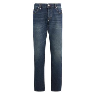 Philipp Plein Super Straight Cut Jeans Basic Cocco Label - - Jeans - Herren - Blau - W34