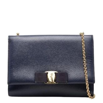Ferragamo Sac bandouli&egrave;re en cuir Vara Ribbon Pre-owned - Femme - Pre-owned - Bleu - Taille: ONE Size