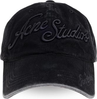 Acne Studios unisex, Accessoires, Noir, Taille: ONE Size Logo Cap