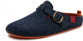 Andres Machado Hausschuhe f&uuml;r Damen - Fr&uuml;hling Herbst - VAL - Unisex Pantoffeln Slipper - Wolle und Filz - rutschfeste Gummisohle und herausnehmbares Fu&szlig;bett - Blau 