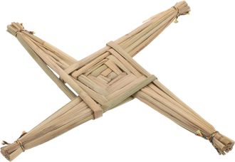 NUOBESTY Handgewebtes Irisches St Strohkreuz Traditionelles Irisches Festivalkreuz f&uuml;r Wand Tischdekoration Segensreiches Rustikales Kultursymbol f&uuml;r Haus Kirc