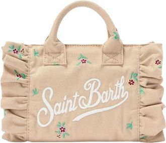 MC2 Saint Barth Femme, Sacs, Beige, Taille: ONE Size Vanity Mini Volant Small Bag With Shoulder Strap