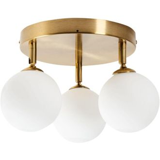 Beliani Deckenlampe MAVILLA Glas Messing