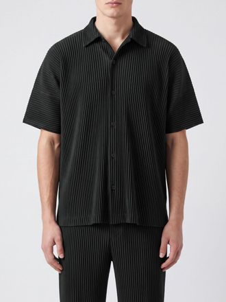 Homme Pliss&eacute; Issey Miyake Chemise de bowling Homme Pliss&eacute; Issey Miyake &agrave; manches courtes en tissu pliss&eacute;