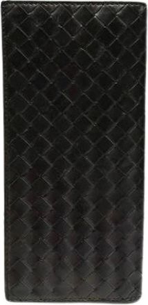 Bottega Veneta Portefeuille long pr&eacute;-poss&eacute;d&eacute; Intrecciato (bi-pli) - Femme - Pre-owned - Noir - Taille: ONE Size