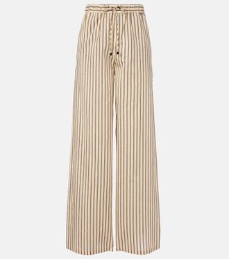 Max Mara Pantalon ample ray&eacute; en coton et soie