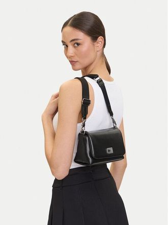 Tommy Jeans Handtasche Tjw American Cool Flap Crossover AW0AW17550 Schwarz