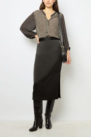 Gerard Darel Jupe midi en satin - CORALINE - Noir