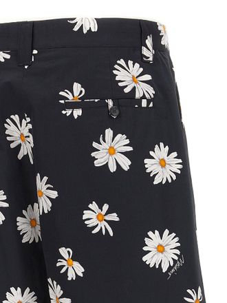 Moschino Daisy-Print Cotton Satin Bermuda Shorts - Black