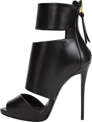 Generic Sandales à Talons Aiguilles et Bout Ouvert pour Femmes, Robe de Soirée Gladiateur Sexy Bottines à Talons Hauts Sandales Classiques Noires à Bout Rond 
