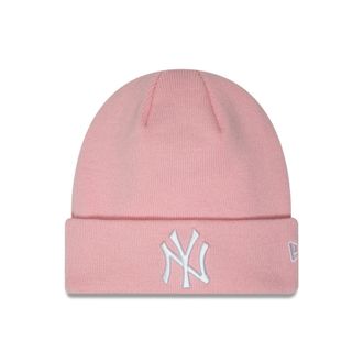 New Era MLB Beanie New York Yankees Teamlogo umgeschlagener Saum rosa Baseball M&uuml;tze Winter - One-Size