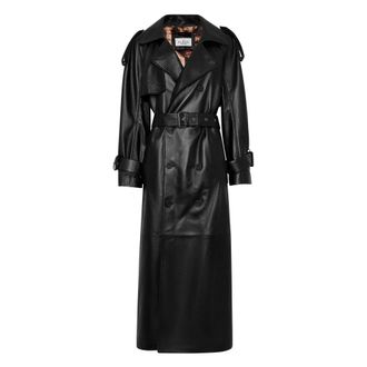 Philipp Plein Leder-Trenchcoat Lang - - Coats - Damen - Schwarzk - L