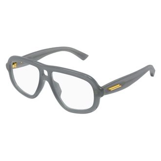 Bottega Veneta Monture Aviateur Bv1495O - unisex - Accessoires - Gris - Taille: 53 MM