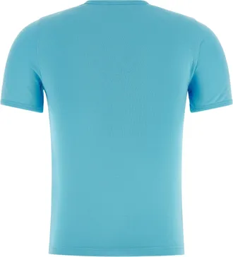 Courr&egrave;ges Courr&egrave;Ges Cotton Crewneck with Logo Patch T-Shirt - Blue