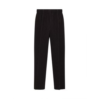 Issey Miyake Homme, Pantalons, Noir, Taille: M Pleated Straight Pantalons