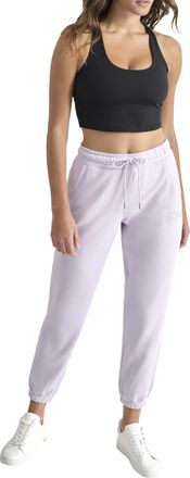 DKNY Womens Varsity Embroidered Logo Relaxed Jogger with Pockets, Orchid, L