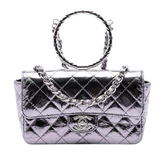 Chanel Sac bandouli&egrave;re matelass&eacute; m&eacute;tallique Pre-owned - Femme - Pre-owned - Gris - Taille: ONE Size