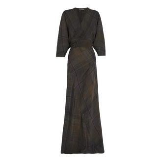 Cortana Agate- langes kariertes maltinto Kleid - - Dresses - Damen - Grau - XL
