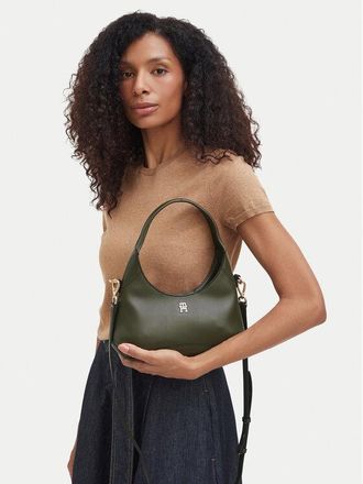 Tommy Hilfiger Handtasche Th Everyday Mini Hobo AW0AW19185 Dunkelgr&uuml;n