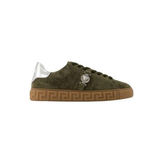 Versace La Medusa Schn&uuml;rsenkel-Sneaker aus Wildleder - - Shoes - Herren - Gr&uuml;n - 40 EU