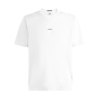 C.P. Company C.p. Company, Homme, Tops, Blanc, Taille: S Logo Cotton T-Shirt