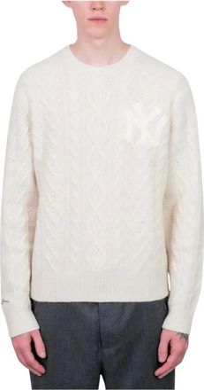 Polo Ralph Lauren Homme, Pulls, Beige, Taille: M Pull ras du cou en maille torsad&eacute;e avec logo NY