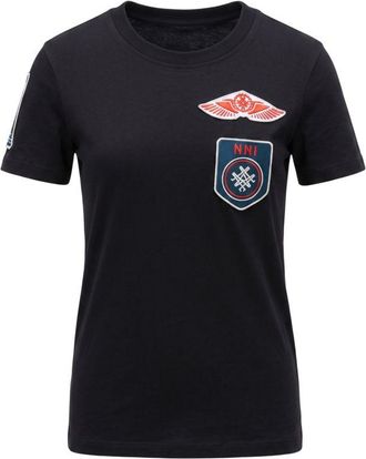 Mr & Mrs Italy Mr&Mrs Italy Schwarzes Baumwoll-T-Shirt f&uuml;r Frauen