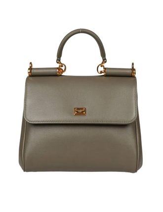Dolce & Gabbana Hobo Bags - My Sicily Leather Handbag In Green - Gr. unisize - in Grau - f&uuml;r Damen