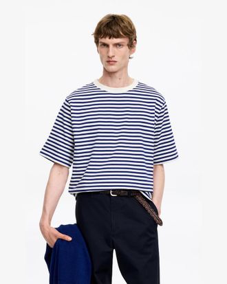 Arket Lockeres T-Shirt Aus Baumwolle -Blau