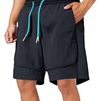 Generic Short d&eacute;t&eacute; d&eacute;contract&eacute; pour homme - Respirant - Sensation de glace - Short de plage - Maillot de bain sportif &agrave; la mode, Noir, XXL