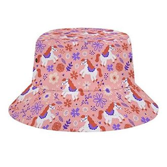 Generic Fleurs De Cheval-16 Seau Chapeau Léger Chapeaux De Visière Respirant Bucket Hat pour Jardinier Plage Sports